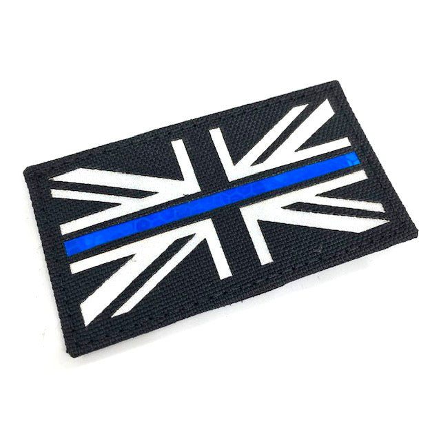 Union Jack "Thin Blue Line" Police Reflective Laser Cut Velcro Patch – Forces Tactical UK